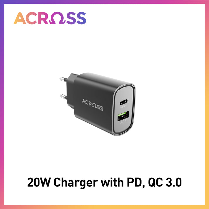 SpeedCharge 20W 2-Ports Charger with PD, QC 3.0 for iPhones, Androids ...